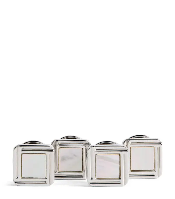 BABETTE WASSERMAN LONDON Rhodium-plated Celtic Mother Of Pearl Cufflinks Set - Silver