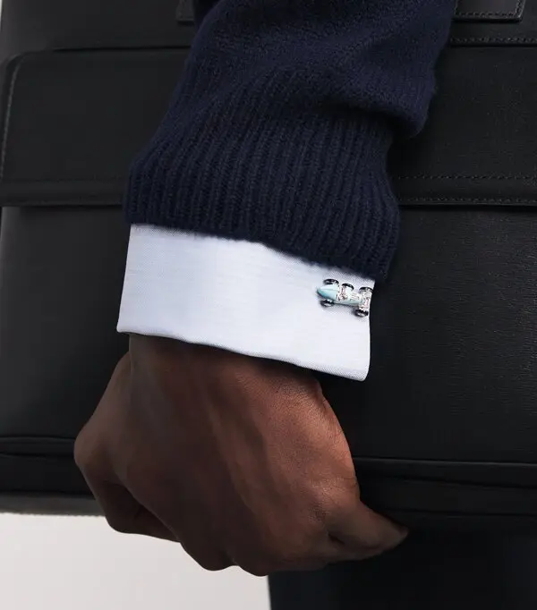 BABETTE WASSERMAN LONDON Rhodium-plated Retro Bug Car Cufflinks