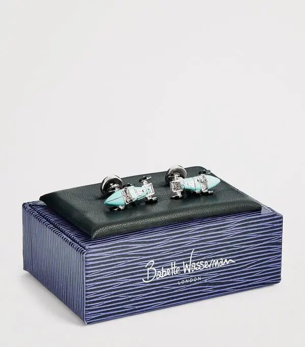 BABETTE WASSERMAN LONDON Rhodium-plated Retro Bug Car Cufflinks