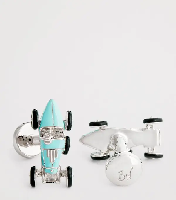 BABETTE WASSERMAN LONDON Rhodium-plated Retro Bug Car Cufflinks