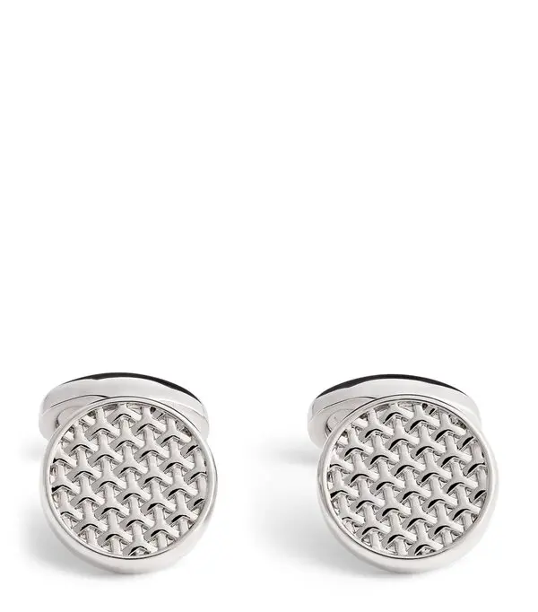 BABETTE WASSERMAN LONDON Rhodium-plated Woven Round Cufflinks - Silver