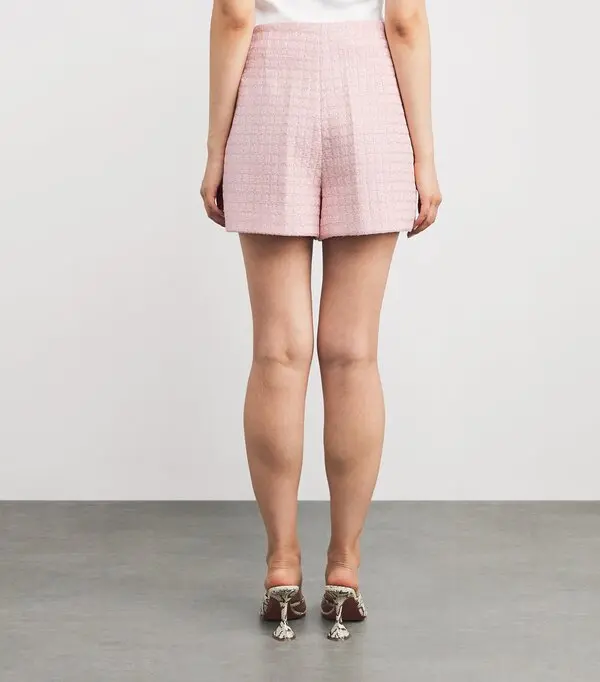 Sandro Tweed Sequinned Check Shorts