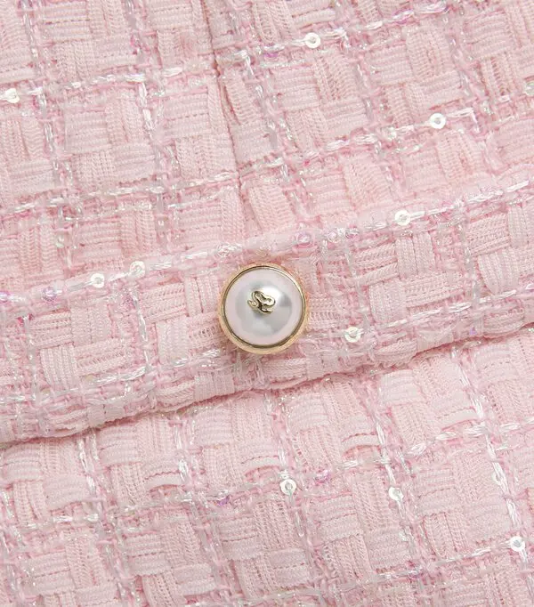 Sandro Tweed Sequinned Check Shorts