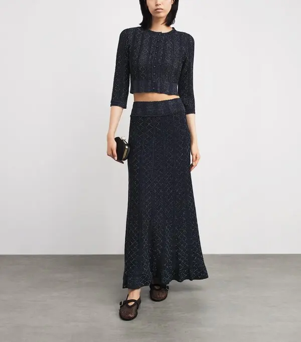Sandro Embellished-knit Cropped Cardigan