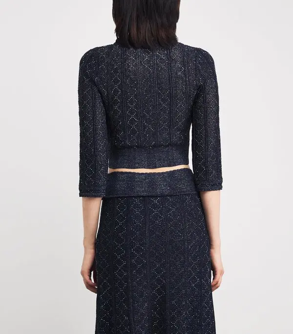 Sandro Embellished-knit Cropped Cardigan