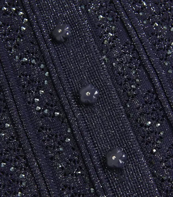Sandro Embellished-knit Cropped Cardigan