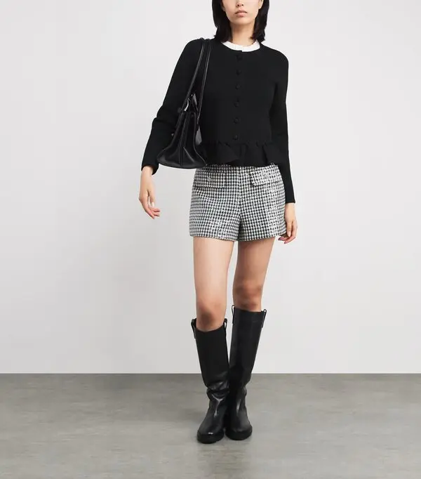 Sandro Detachable-collar Peplum Cardigan