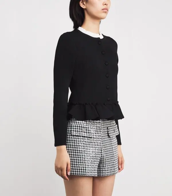 Sandro Detachable-collar Peplum Cardigan