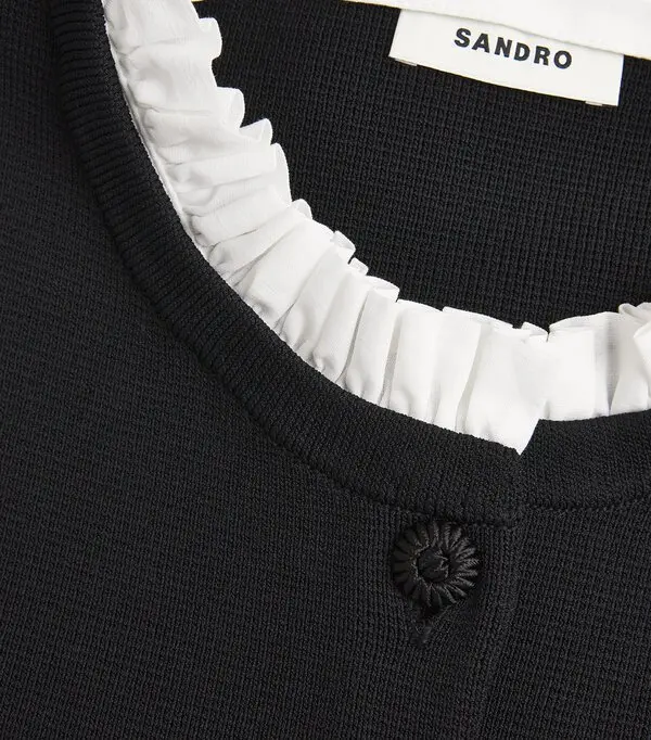 Sandro Detachable-collar Peplum Cardigan