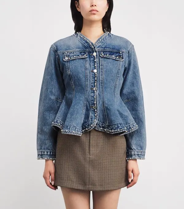 Sandro Beaded Denim Jacket