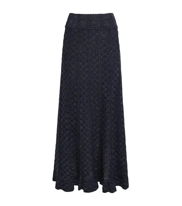 Sandro Knitted Embellished Maxi Skirt