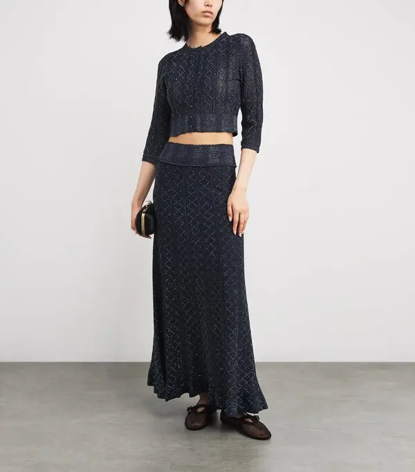 Sandro Knitted Embellished Maxi Skirt
