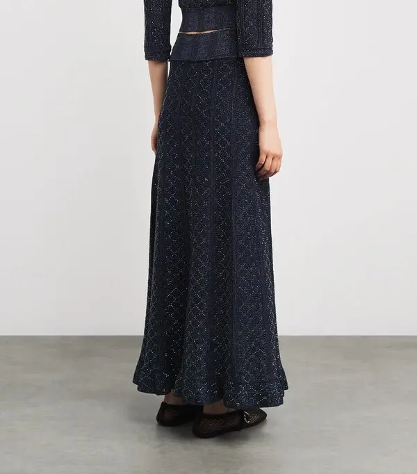 Sandro Knitted Embellished Maxi Skirt
