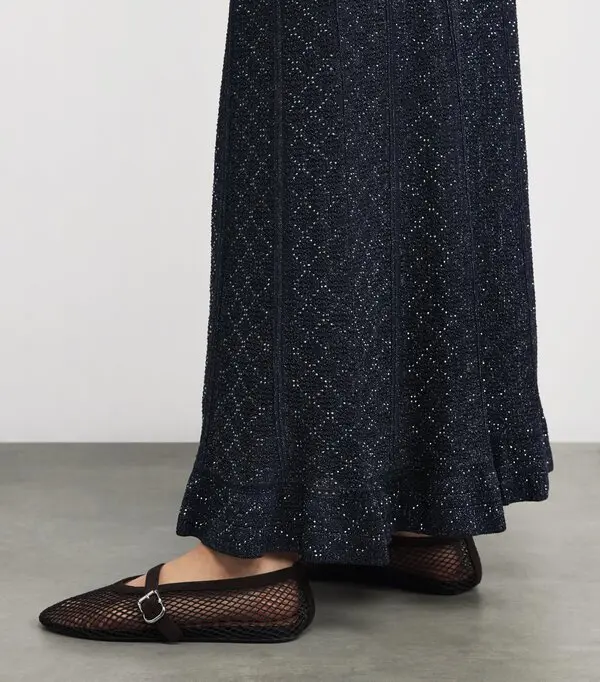 Sandro Knitted Embellished Maxi Skirt
