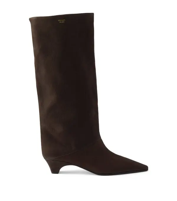 Prada Heeled Suede Boots