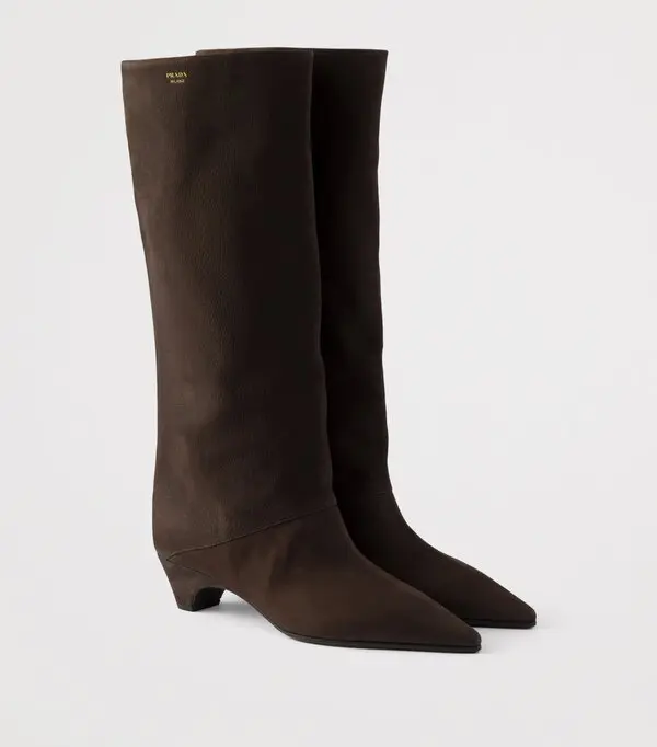 Prada Heeled Suede Boots