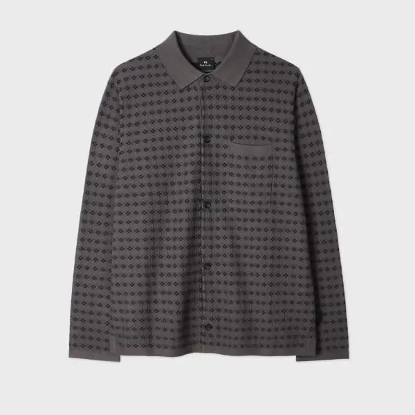 Paul Smith Knitted Cotton Collared Cardigan