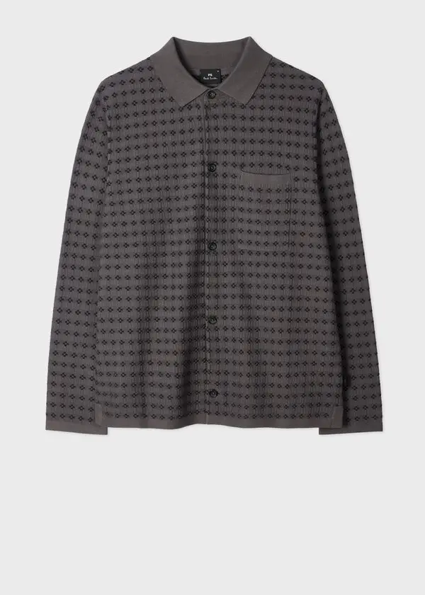 Paul Smith Knitted Cotton Collared Cardigan