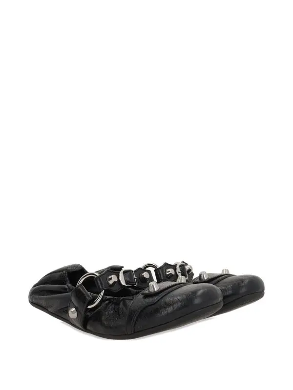 Balenciaga City Leather Ballerinas - Black