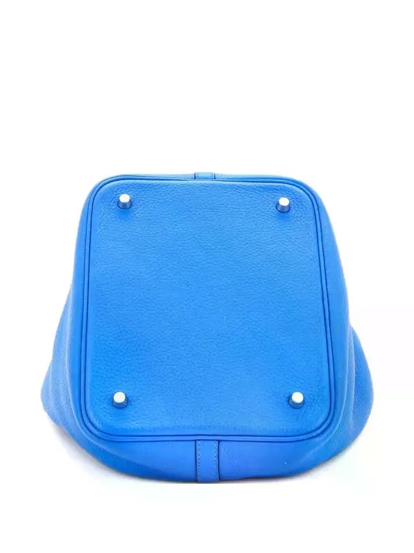 Hermès Picotin Lock Mm Bucket Bag Clemence Leather - Blue