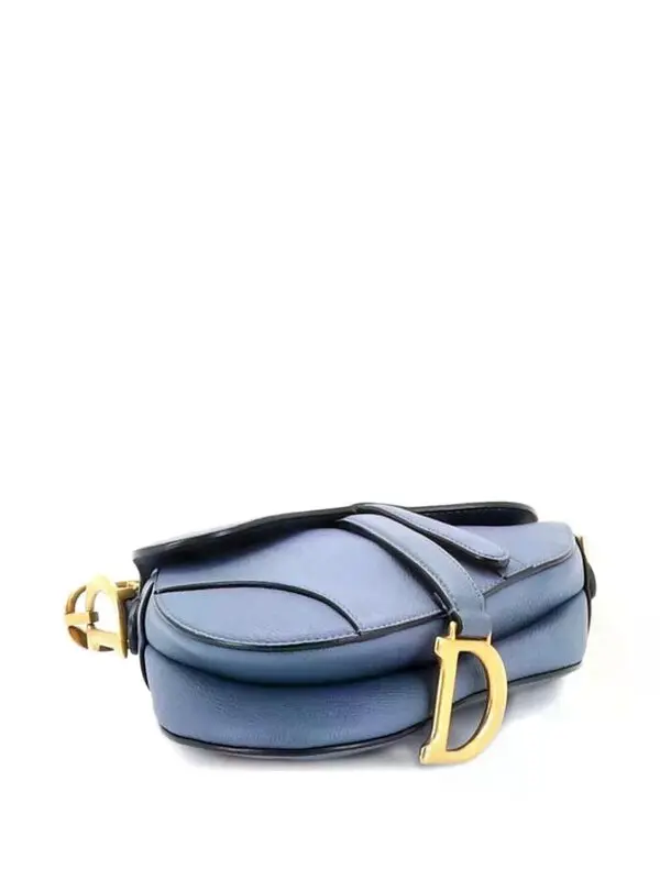 Dior Saddle Handbag Leather Mini Shoulder Bag - Blue