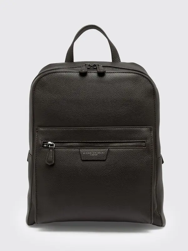 GIANNI CHIARINI Textured Leather Backpack - Brown