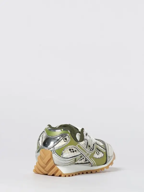 Bottega Veneta Mesh And Metallic Low Top Sneakers - Grey