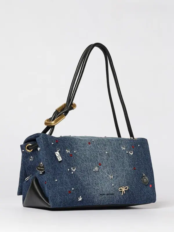 Marc Jacobs Embellished Denim Shoulder Bag - Blue