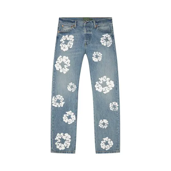 DENIM TEARS Straight Cotton Wreath Denim Pant