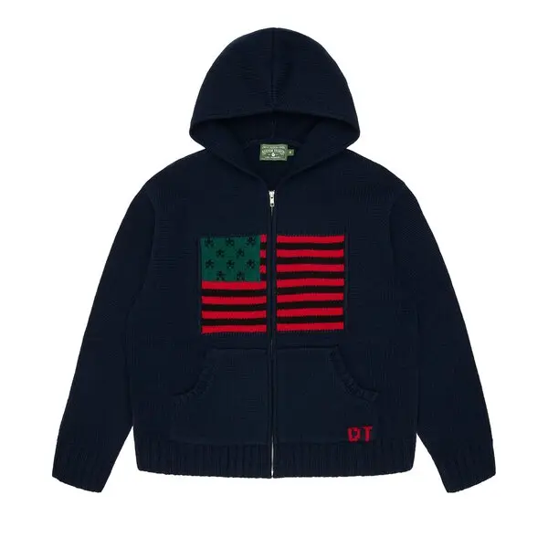 DENIM TEARS Flag Zip-up Sweater