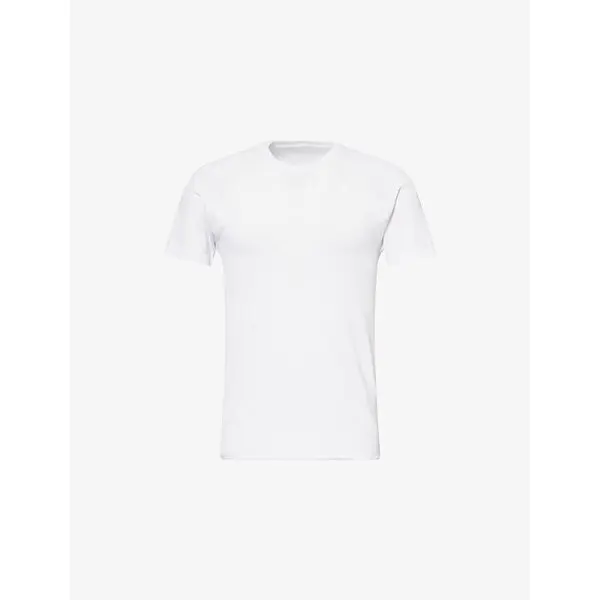 GYMSHARK Geo Seamless Short-sleeves Woven T-shirt - White/light Grey