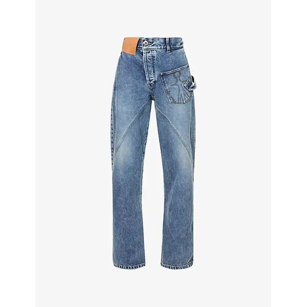 JW Anderson Asymmetric Twisted Waistband Denim Jeans