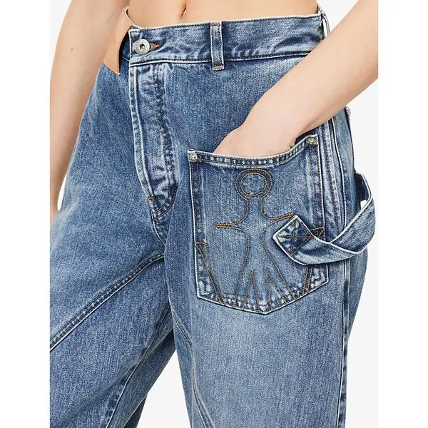 JW Anderson Asymmetric Twisted Waistband Denim Jeans