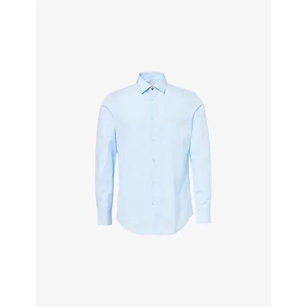 Paul Smith Tailored-fit Long-sleeves Cotton-poplin Shirt