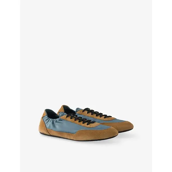 Prada Re Nylon And Suede Trainers - Light Blue