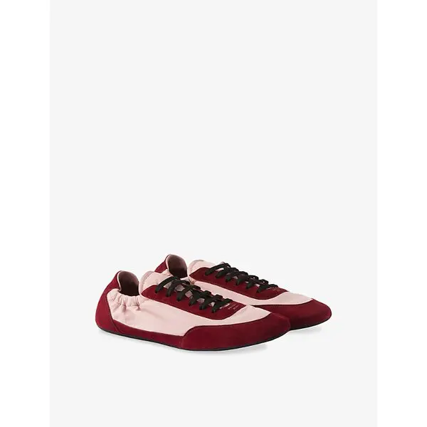 Prada Re Nylon And Suede Trainers - Pink