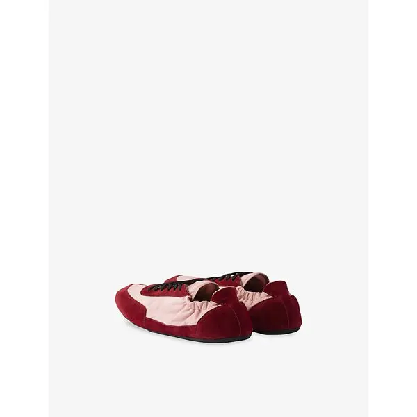 Prada Re Nylon And Suede Trainers - Pink