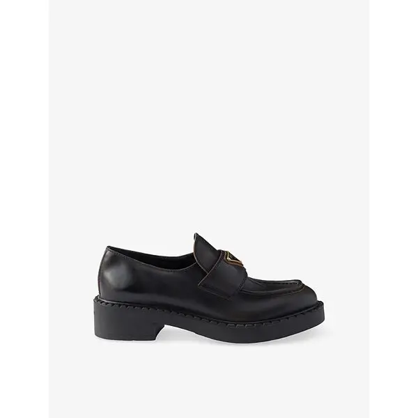 Prada Branded Leather Loafers