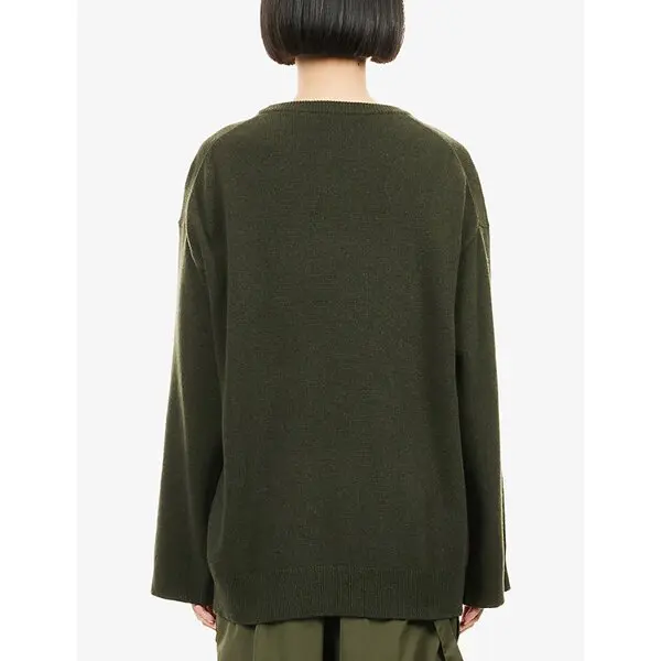 GANNI Oversized Logo Wool-blend Jumper