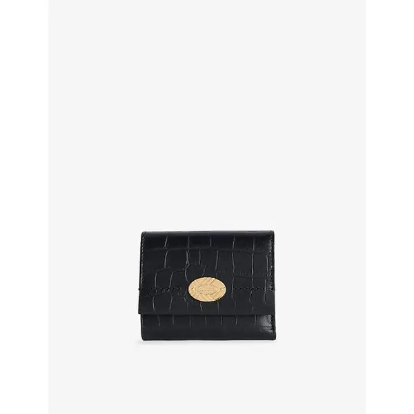 Burberry Cotswolds Foldover Leather Wallet - Black