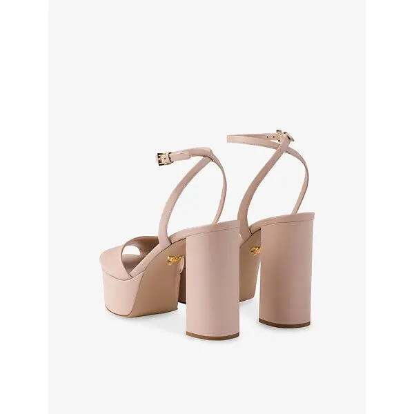 Prada Nappa Leather Platform Sandals - Powder