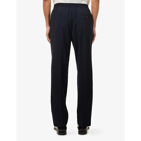 Corneliani Drawstring Straight-leg Wool Trousers