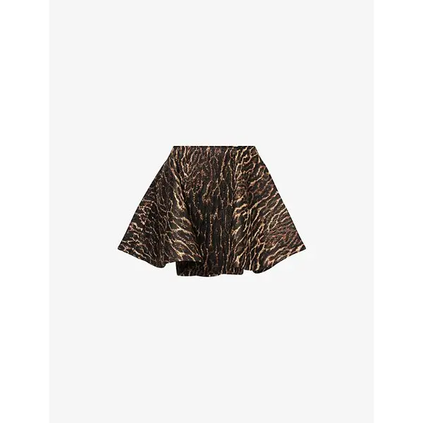 GANNI Textured-pattern Circle Jacquard Mini Skirt