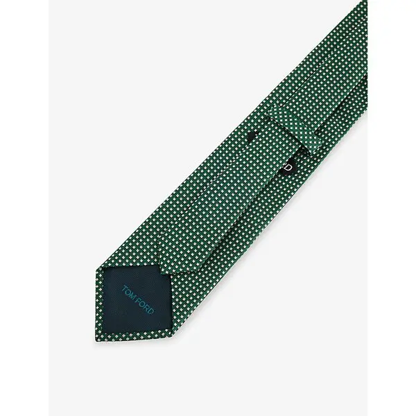 TOM FORD Check-print Textured Silk Tie