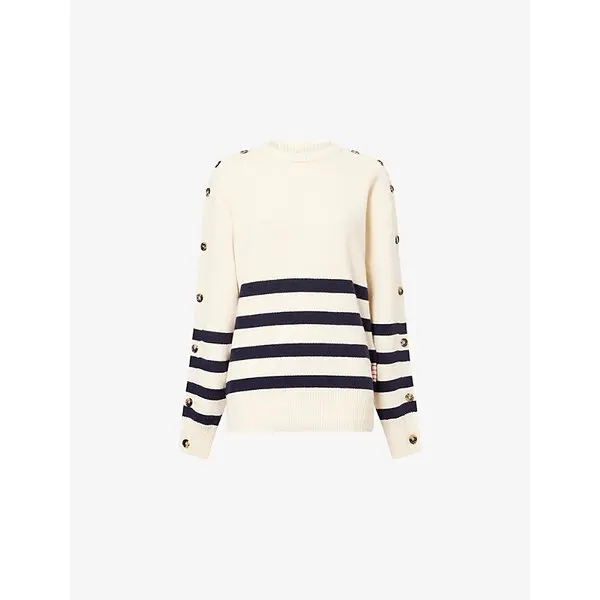 JW Anderson Buttoned-sleeve Breton Wool Jumper