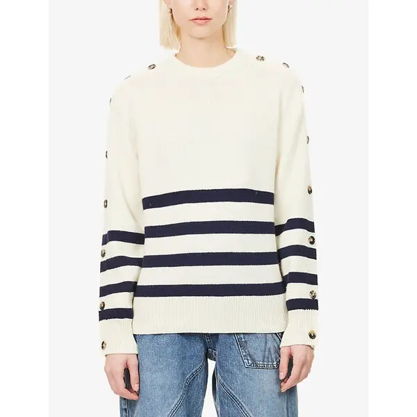 JW Anderson Buttoned-sleeve Breton Wool Jumper