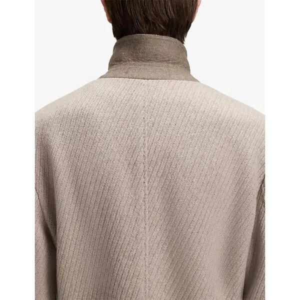 BOSS Single-breasted Knitted Cashmere And Wool Coat