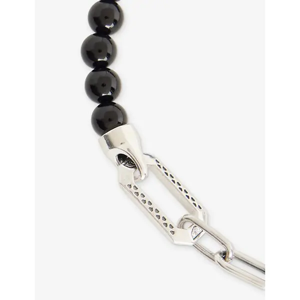 THOMAS SABO Chain-link Beaded Sterling Silver Onyx Bracelet