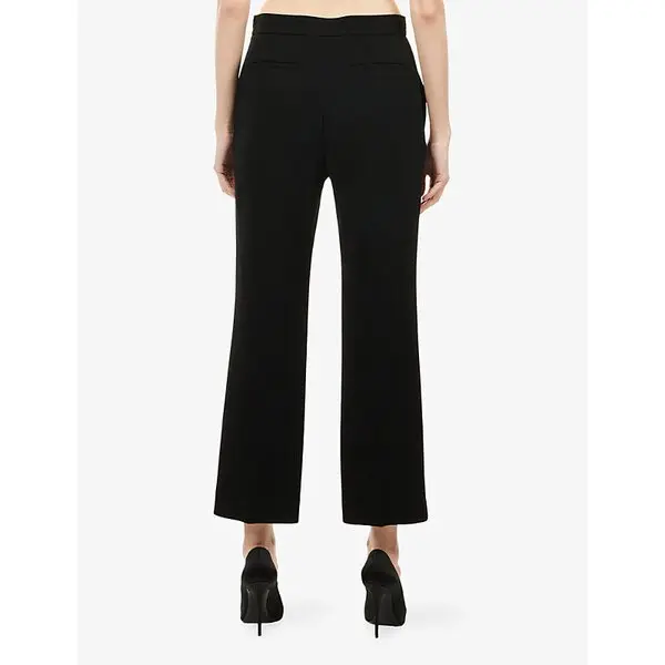 Valentino Garavani Straight-leg Wool Trousers With Logo Hardware