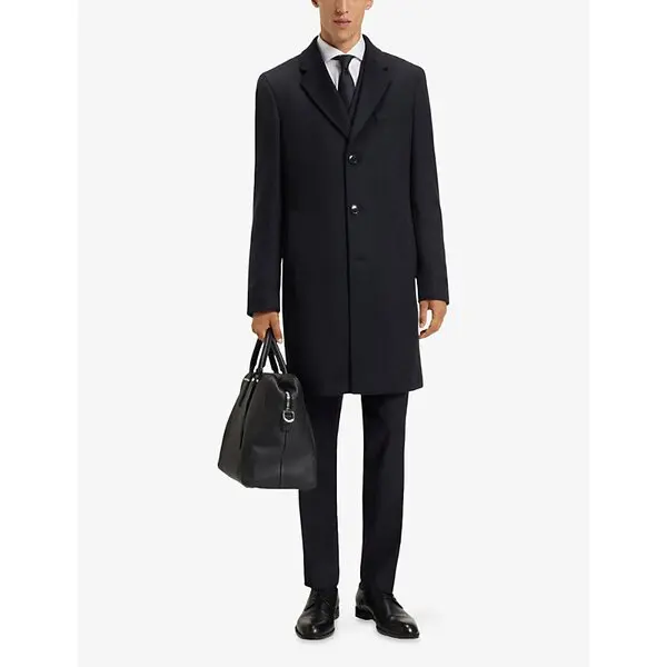 BOSS Single-breasted Wool And Cashmere Coat